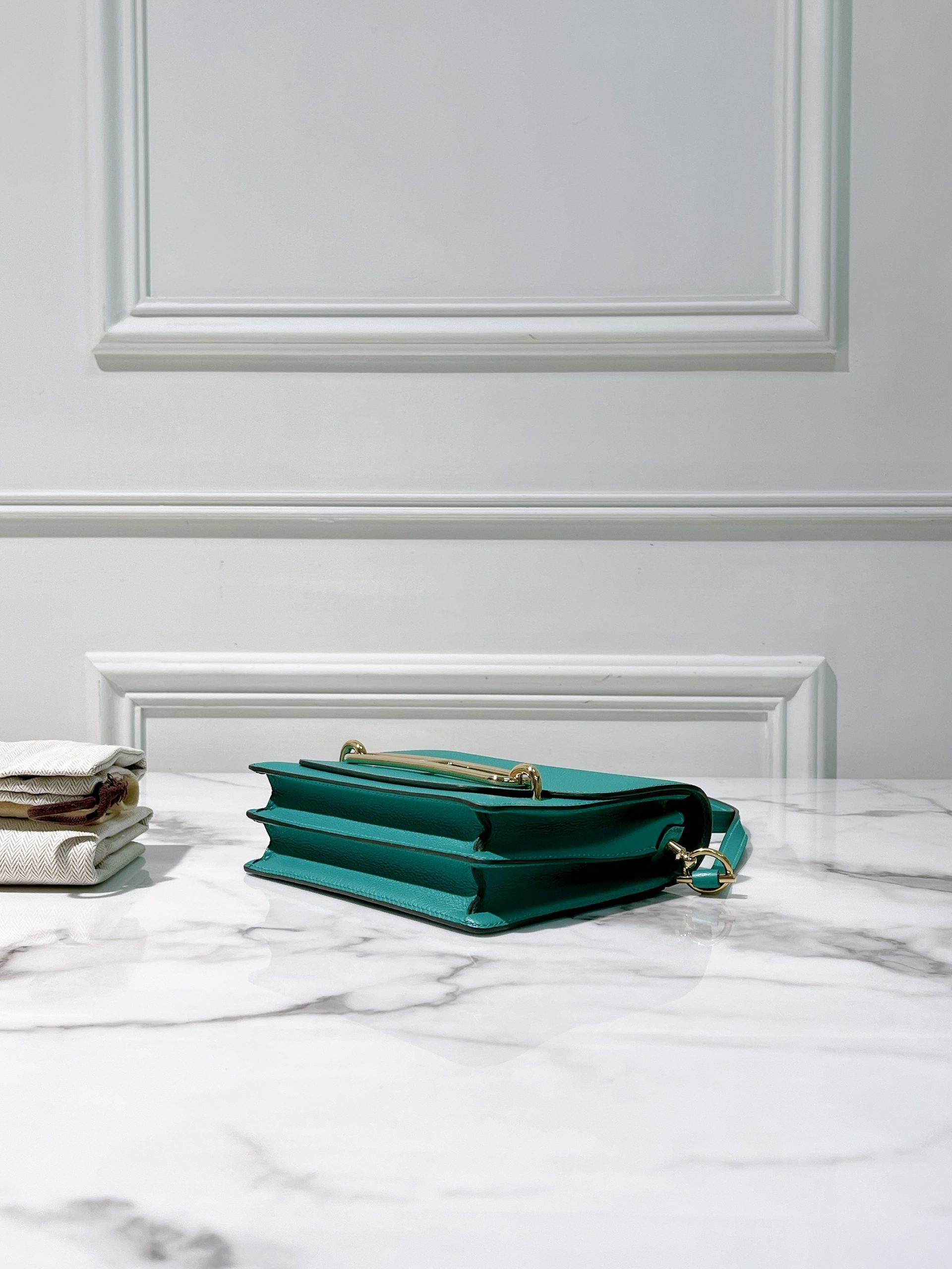 HERMES ROULIS MINI VERT JADE/GOLD - AHLi - Melbourne Second-Hand Luxury