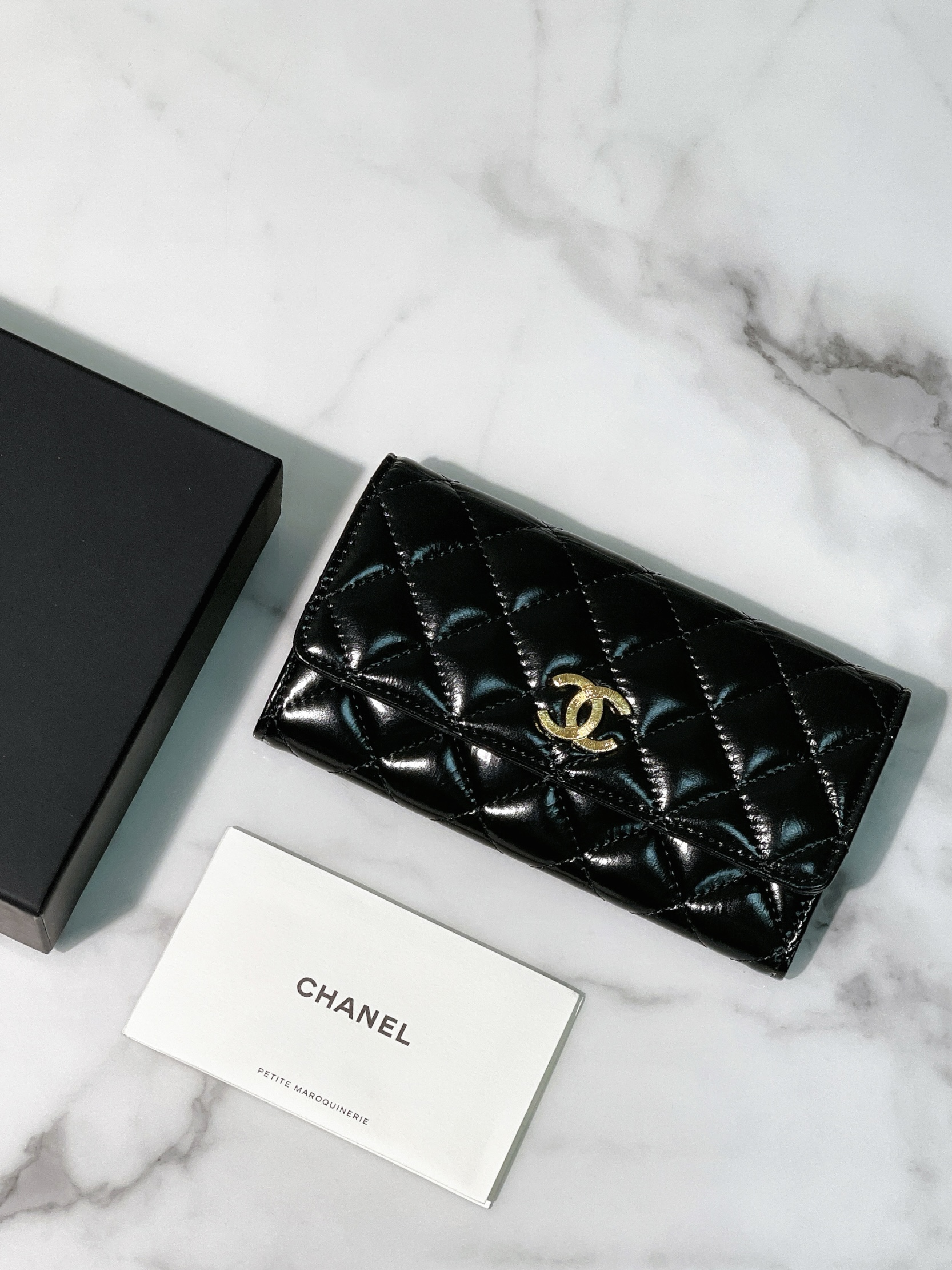 CHANEL 24K WALLET, Black/Gold - Ahli