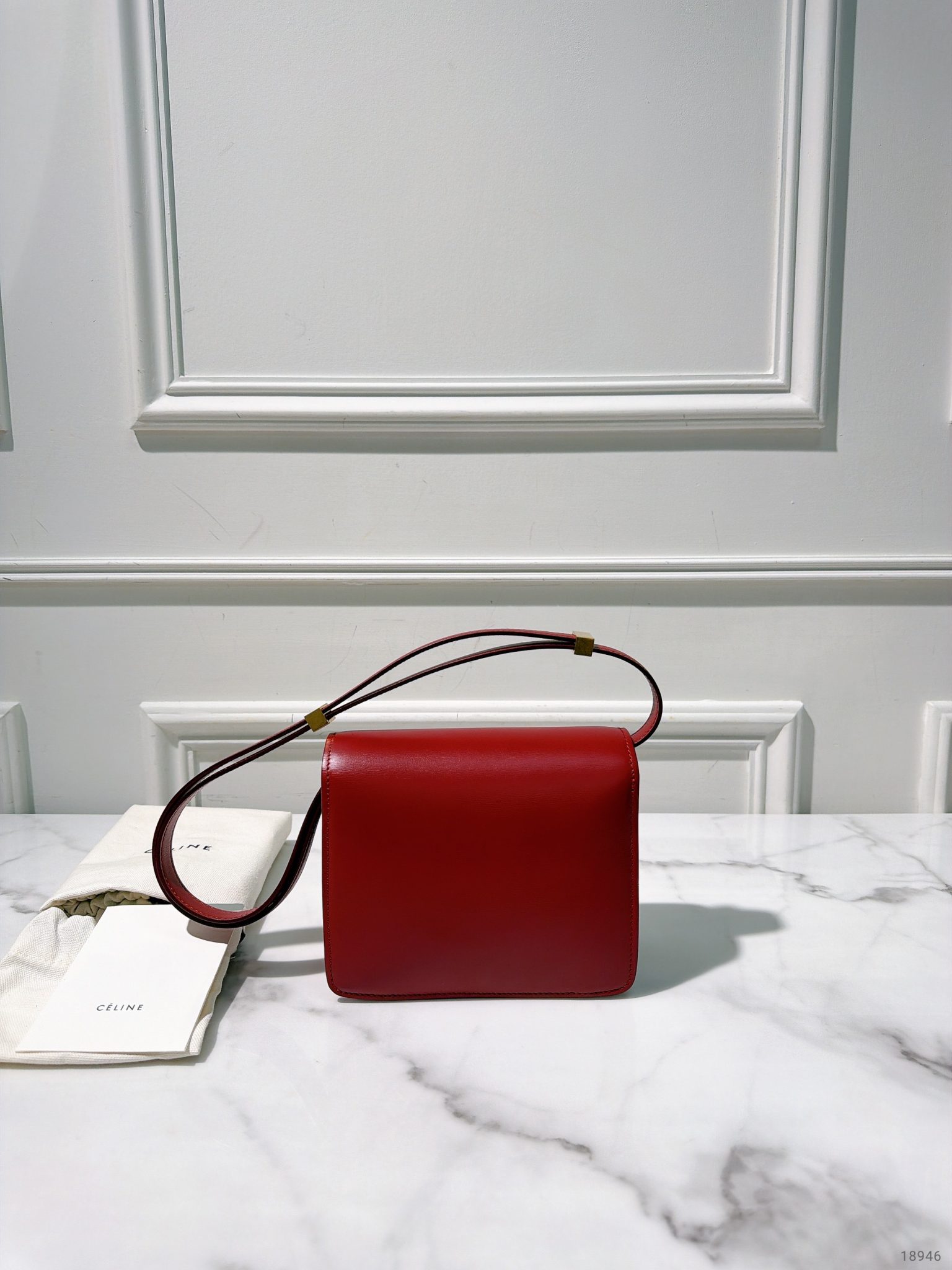 CELINE MINI BOX, Red/Gold - AHLi - Melbourne Second-Hand Luxury